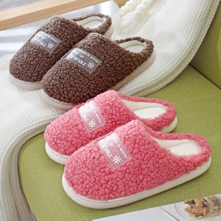 Qiu dong couples slippers home upset confined shoes non-skid warm bag ...