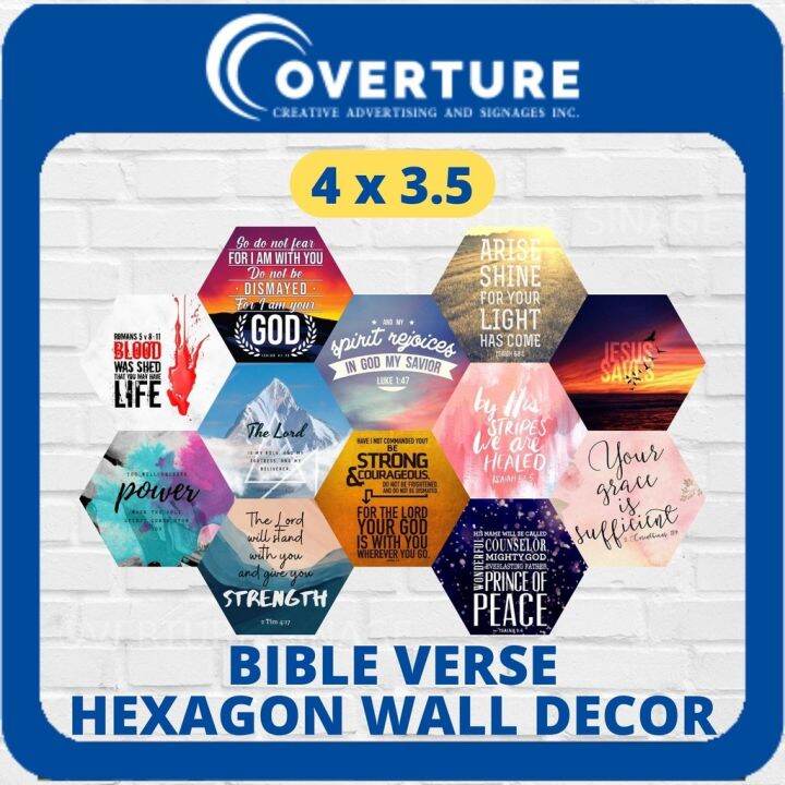 Overture 4x3.5 Hexagon Sintra Wall Frame / Bible Verse - Small Size ...