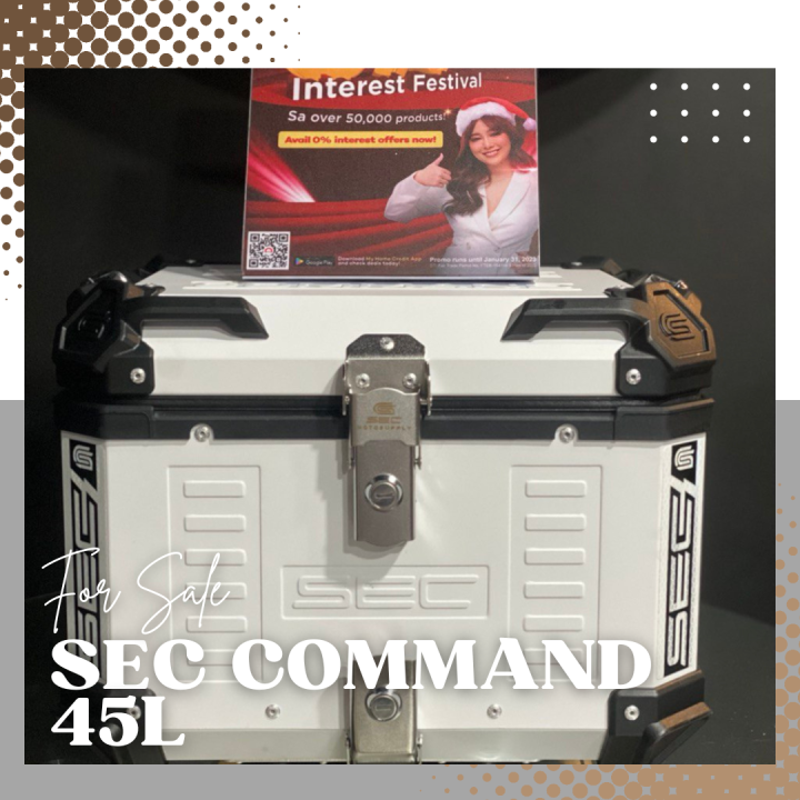SEC COMPANY ALLOY TOPBOX 45 LTRS WHITE AND BLACK RIPPLE | Lazada PH