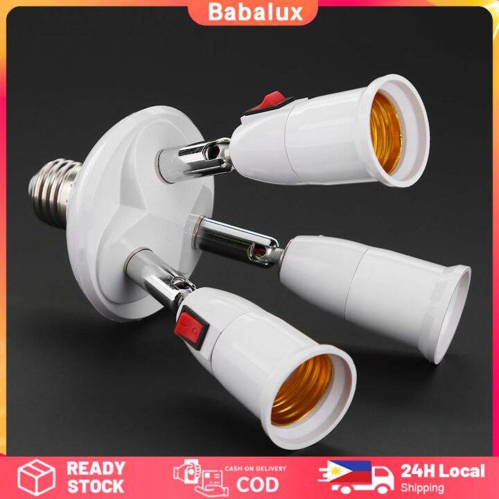 【COD】2/3 Heads Practical E27 Lamp Holder Rotatable Adapter Converter ...