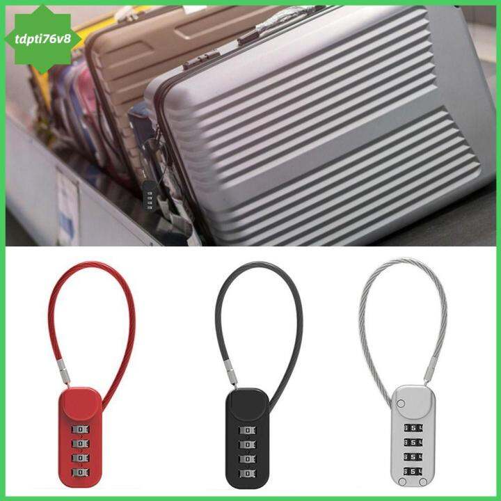 TDPTI76V8 Zinc alloy 4 Digit Password Lock Padlock Wire Rope Backpack ...