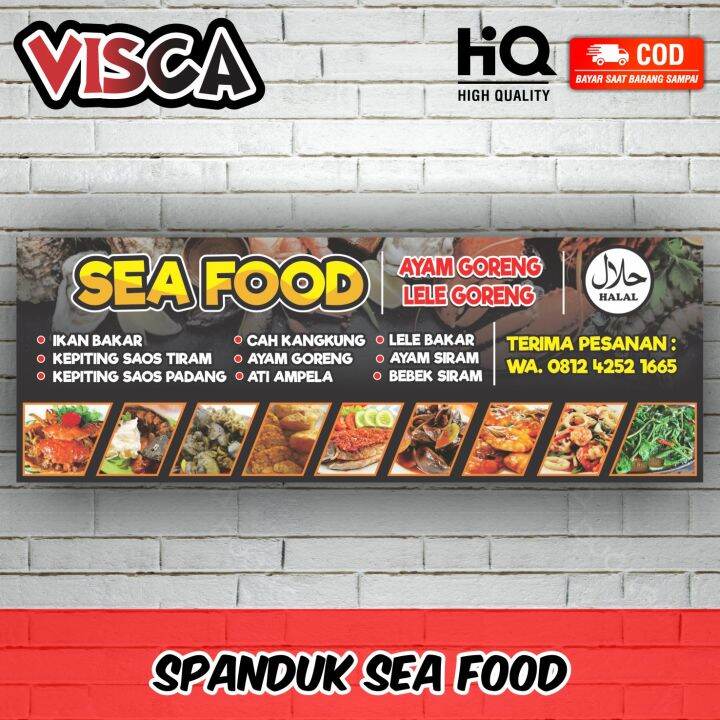 Cetak Spanduk Banner Seafood Jalanan | Lazada Indonesia