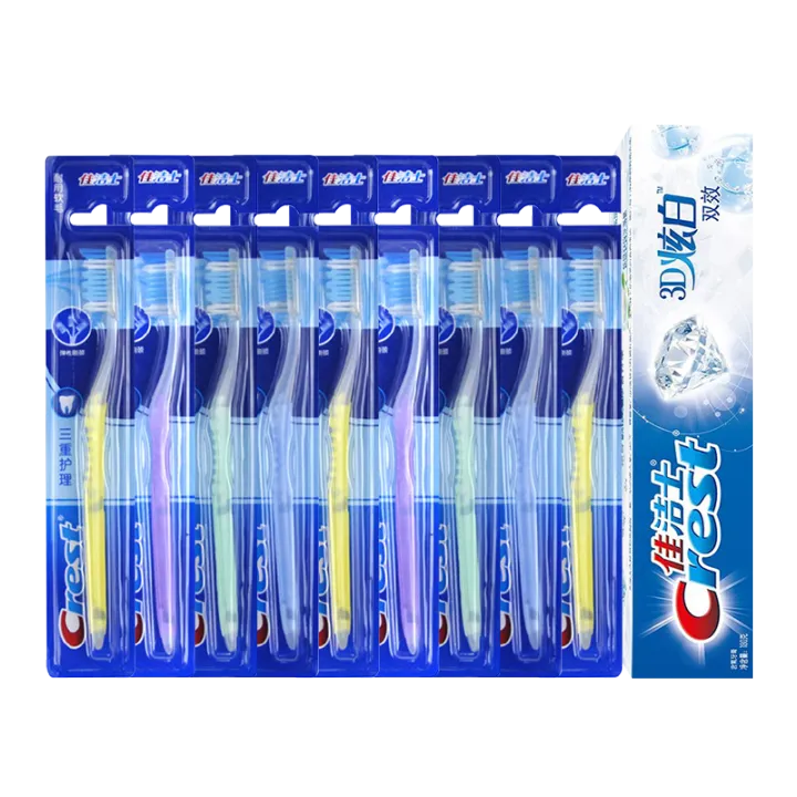 Authentic Crest triple care toothbrush soft hair fine hair toothbrush ...