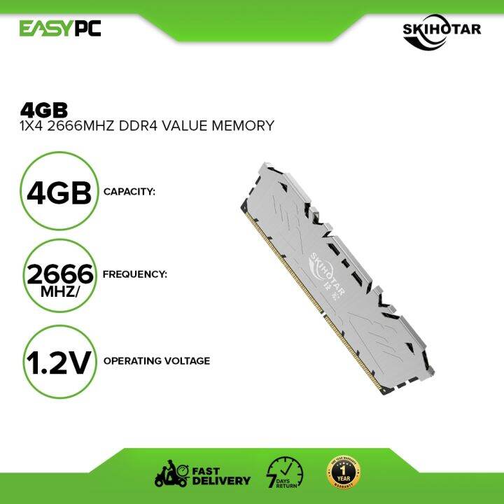 EasyPC | Skihotar 4gb 1x4 2666Mhz Ddr4 Memory Ram for Desktop PC ...