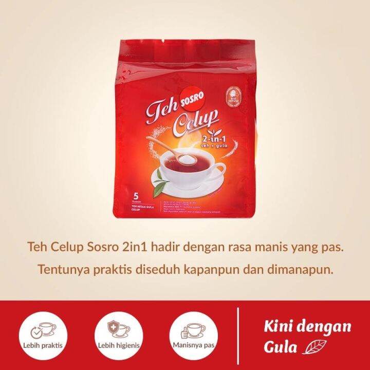 Teh Celup Sosro 2in1 Teh & Gula / 1 sachet / TEH HITAM SOSRO SACHET ...