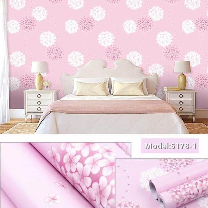Wallpaper Sticker Dinding Bunga Dandelion Pink Wallpaper Dekorasi Rumah ...