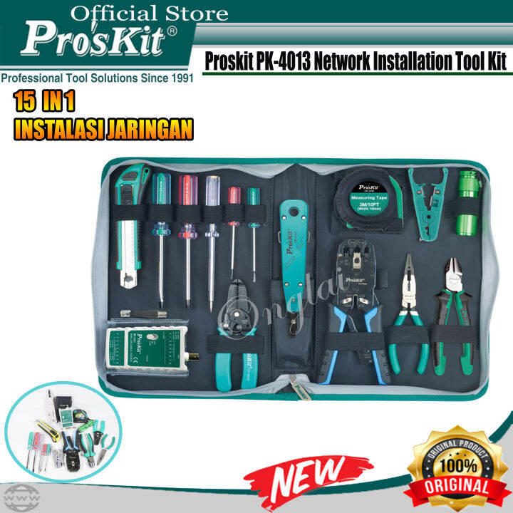 Pro'skit Peralatan Instalasi Jaringan Proskit PK-4013 15 IN 1 Kit Alat Instalasi Jaringan ...