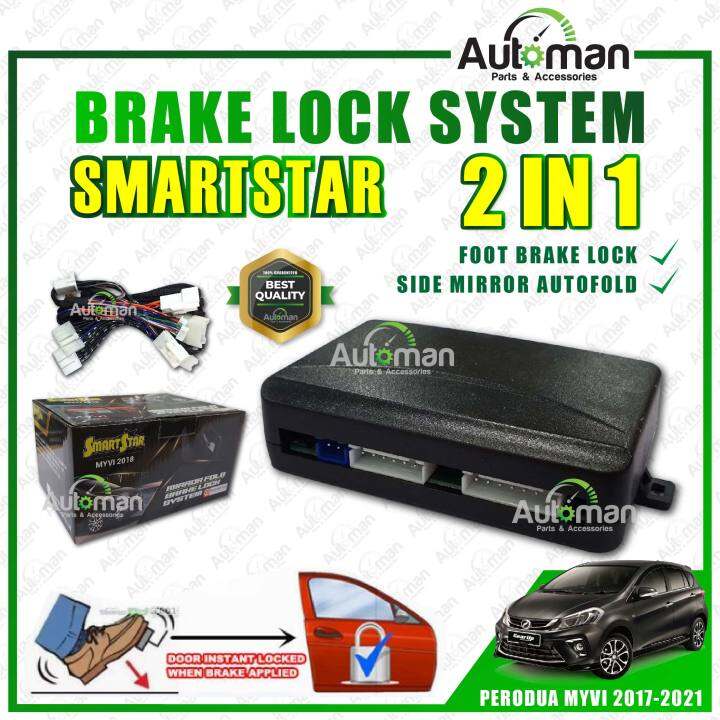 Perodua Myvi 2018 - 2022 Smartstar 2IN1 Foot Brake Auto Door Lock With Auto Folding | Lazada