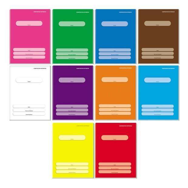 durable Set of 10 Orions Composition Color Coding Notebook (80 leaves ...