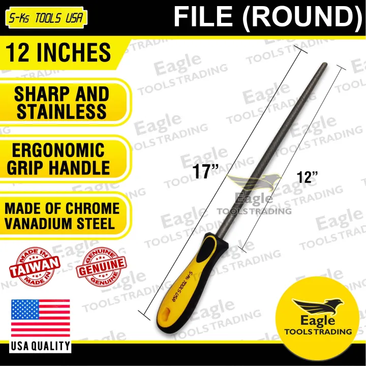 Sks Round File 12 inch with Rubber Grip Handle | Lazada PH
