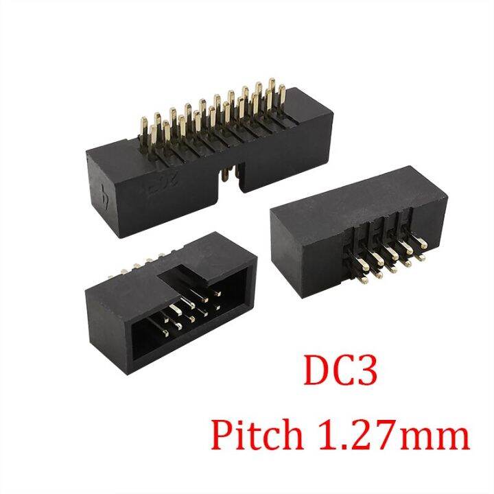 10 Buah/Lot DC3 Header 1.27 Mm Pitch DC3 Baris Ganda Soket Pria Pin ...