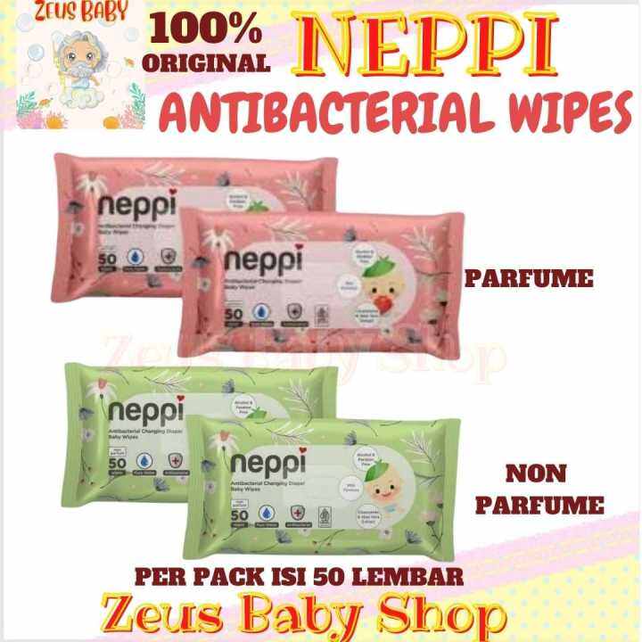 Neppi Antibacterial Changing Diaper Wipes Parfum (Tisu Basah Bayi ...