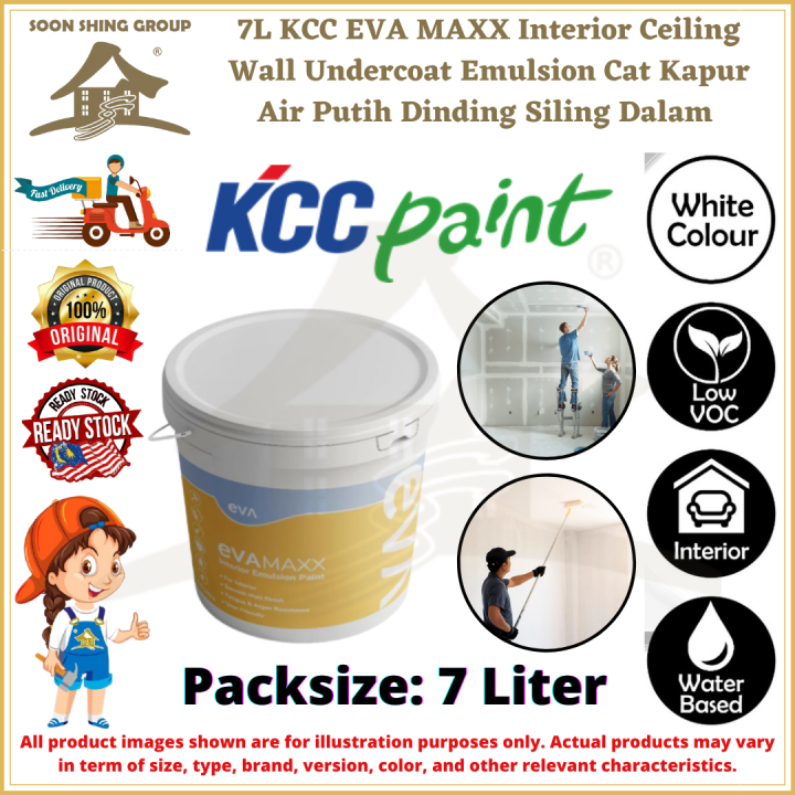 7L KCC EVA MAXX Interior Ceiling Wall Undercoat Emulsion Cat Kapur Air Putih Dinding Siling ...