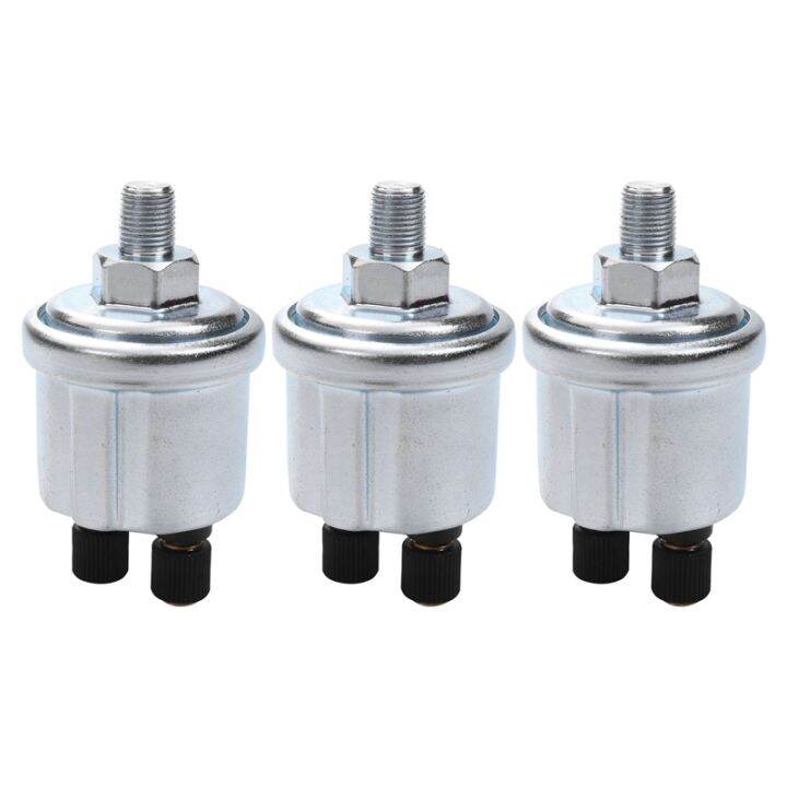 3X Universal Vdo Oil Pressure Sensor 0 To 10 Bars 1/8 Npt Generator Part 10Mm Crew Plug Alarm ...