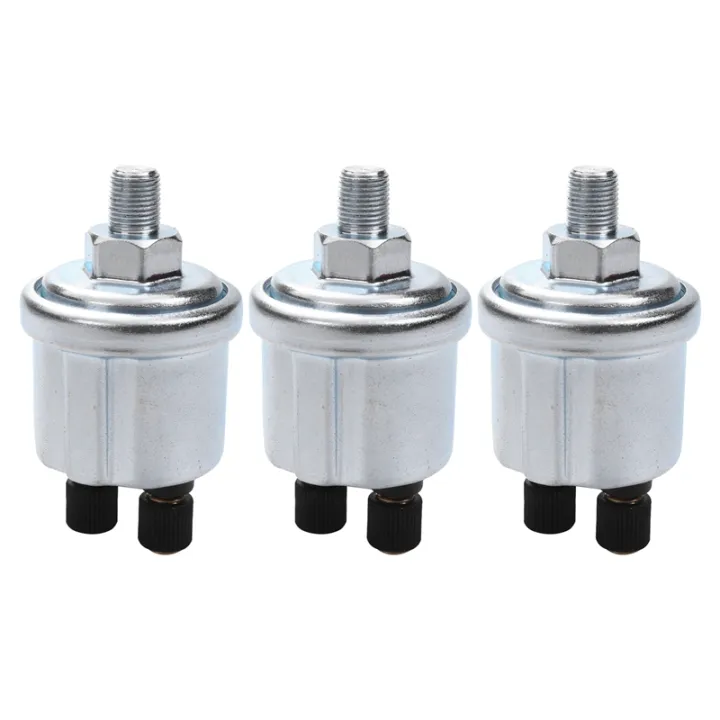 3X Universal Vdo Oil Pressure Sensor 0 To 10 Bars 1/8 Npt Generator Part 10Mm Crew Plug Alarm ...