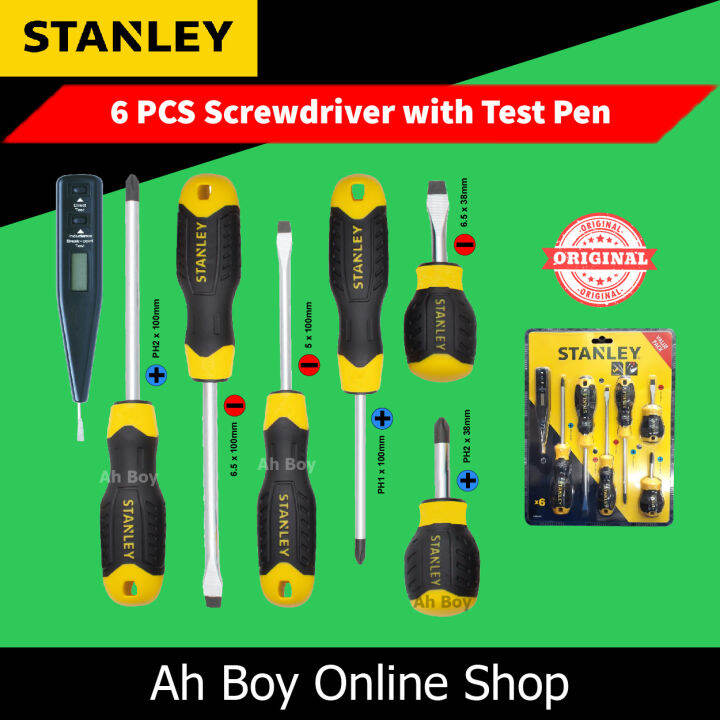 Stanley 6pcs Flat & Phillips Magnetic Tip Screwdriver Set with Digital ...