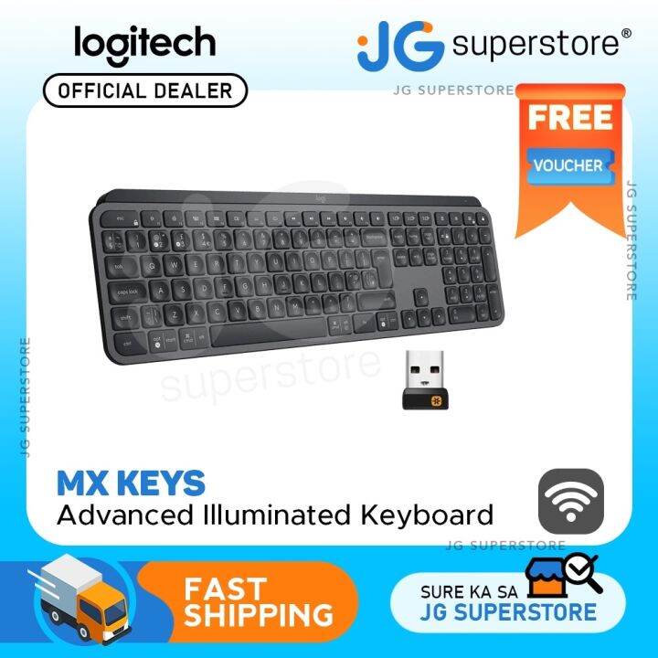 Logitech MX Keys Advanced Wireless Illuminated Backlit Keyboard USB-C Rechargeable | Lazada PH