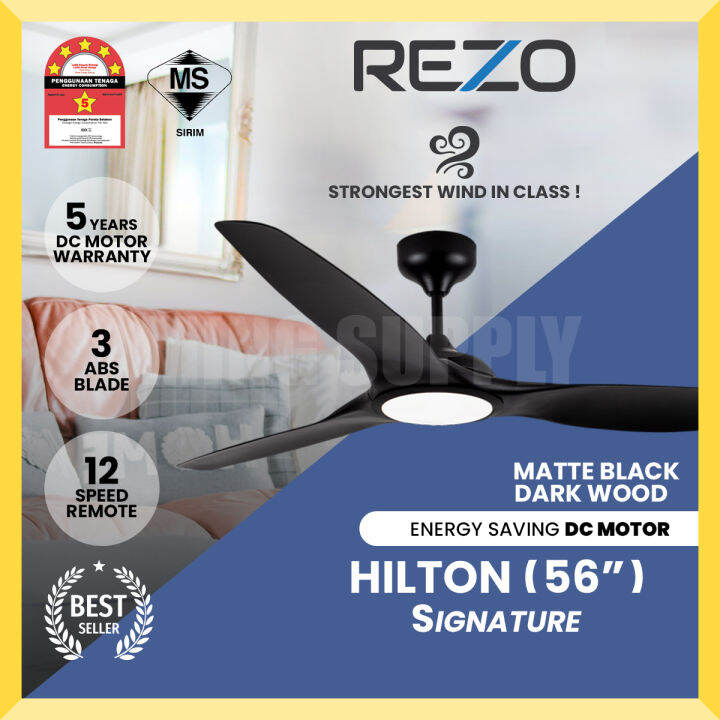 MS_ SIRIM REZO Ceiling Fan HILTON 64" Signature Model DC Motor Remote ...