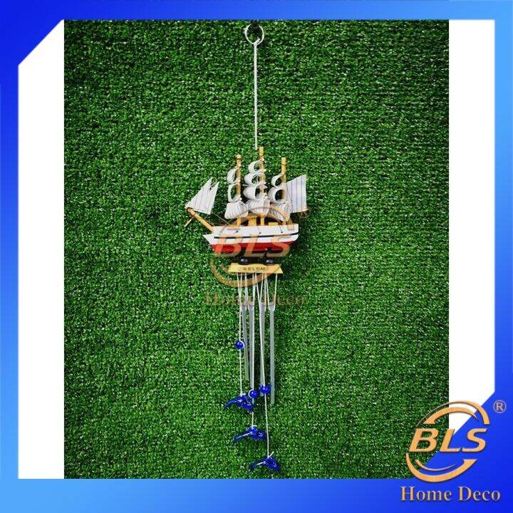 Brigantine Ship Design Wind Chime with 4 Metal Tubes and Dolphin | Lazada