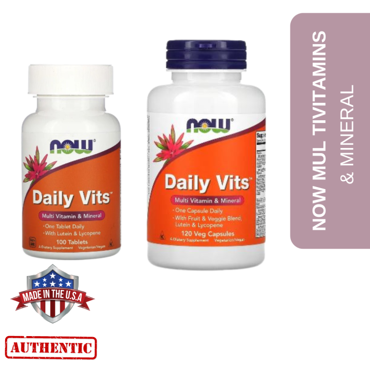NOW Foods, Daily Vits, Multi Vitamin & Mineral, 100 /250 tablets &120 ...
