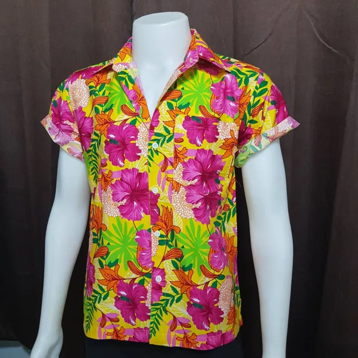Sampolo Na เสื้อสวยๆเสื้อเชิ้ตลายดอกสงกรานณ์ เสื้อคอปกเชิ้ตลายดอก เสื้อ ...