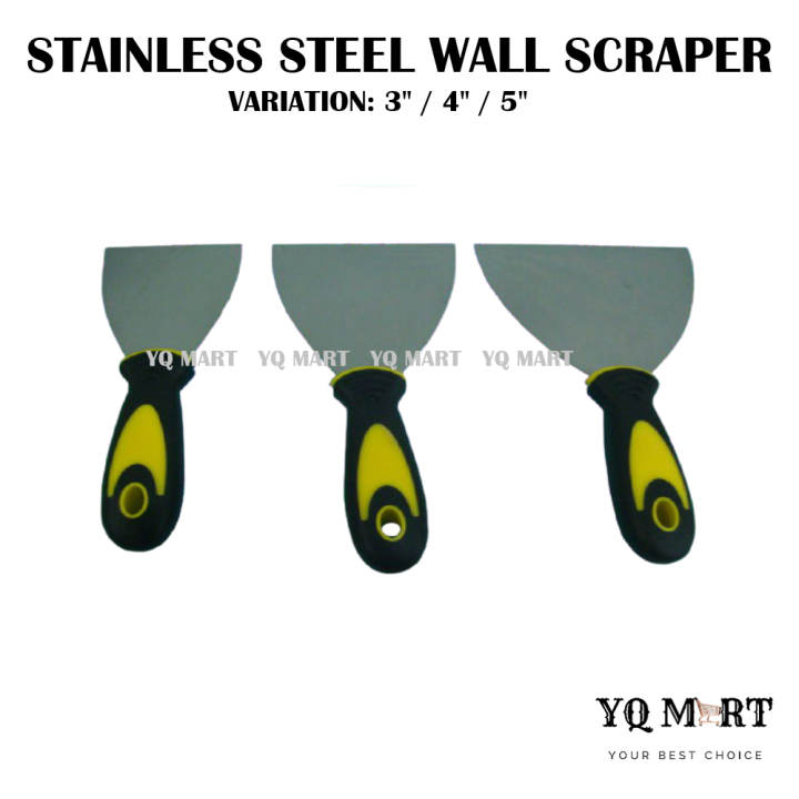 3"-5" Stainless Steel Wall Scraper/Scraper With Rubber Handle | Lazada