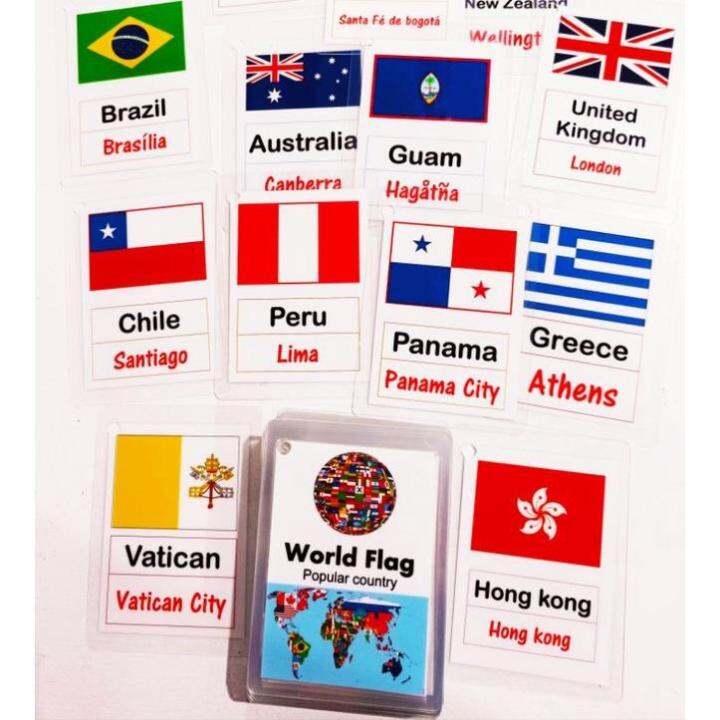world flags 59 popular countries educational laminated flash cards ...