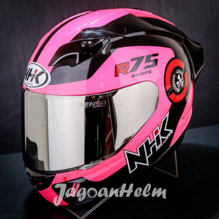 NHK HELM GP1000 R75 | PINK FLUO BLACK | GP 1000 DOUBLE VISOR | Lazada ...