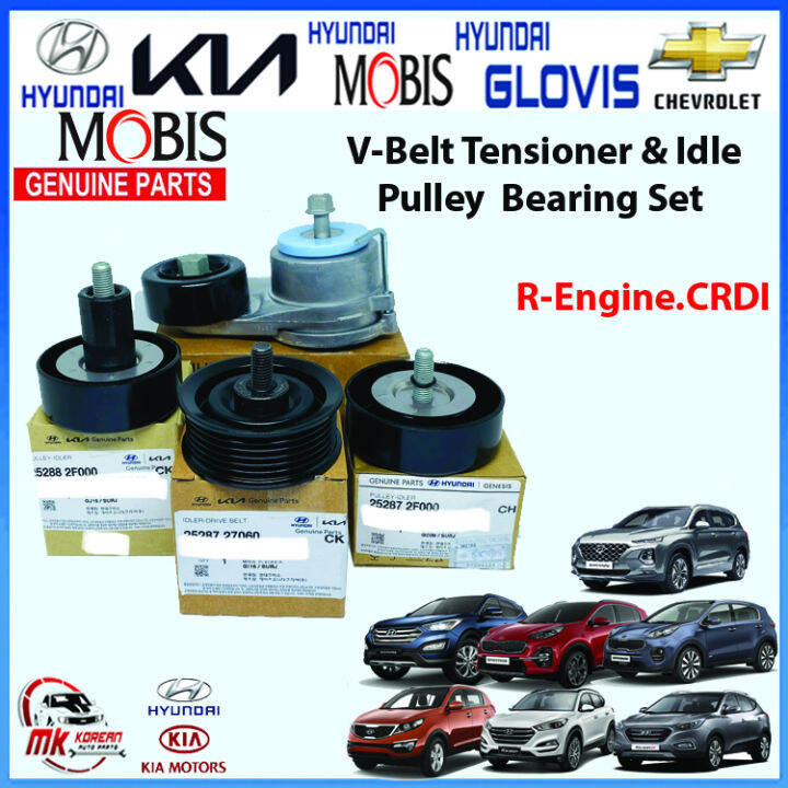 [GENUINE] V Belt Set/Fan Belt Set/Drive Belt Tensioner & Idle Pulley ...