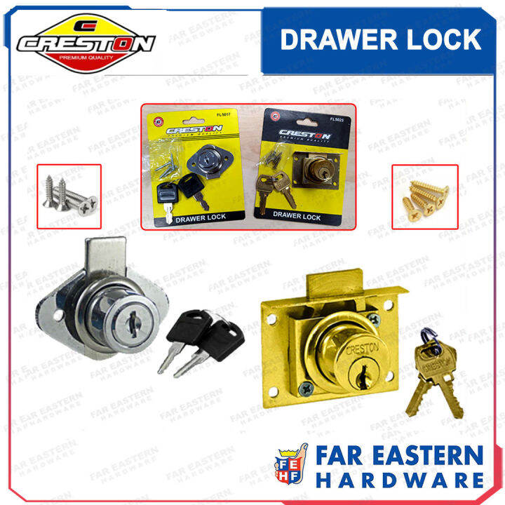 CRESTON Drawer Lock Brass | Chrome Plated CRDH | Lazada PH