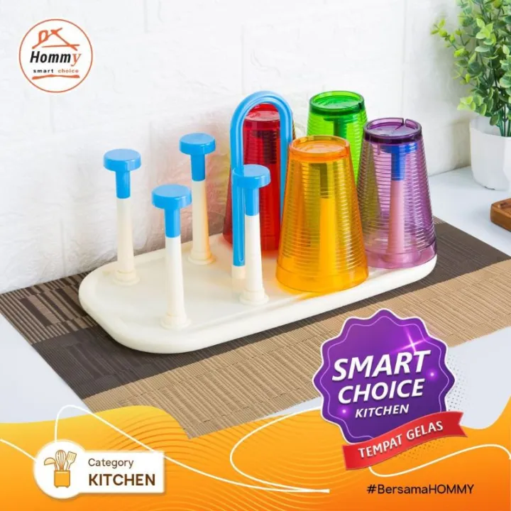 RAK TEMPAT GELAS BERDIRI PLASTIK HOMMY 5400 GEMPITA GLASS STAND JINJING | Lazada Indonesia