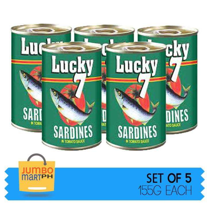 LUCKY 7 SARDINES IN TOMATO SAUCE 155G / SET OF 5 | Lazada PH