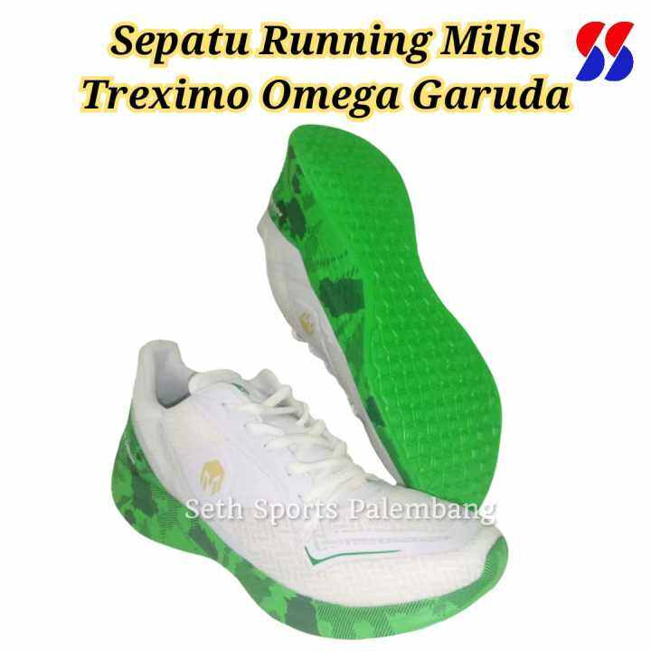 Sepatu Running Mills Treximo Omega Garuda - White/Green | Lazada Indonesia