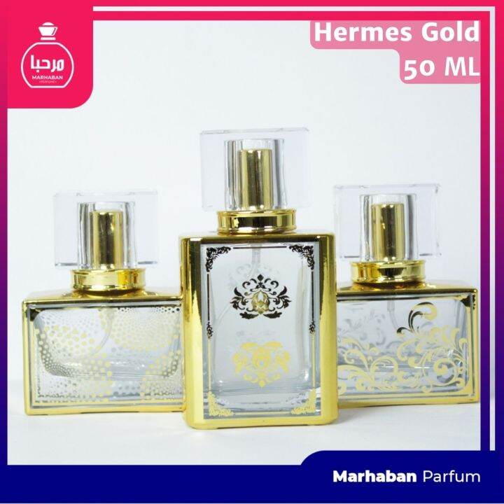 Botol HRMS Gold Arabic motif 50ML botol parfum botol kosong parfum ...