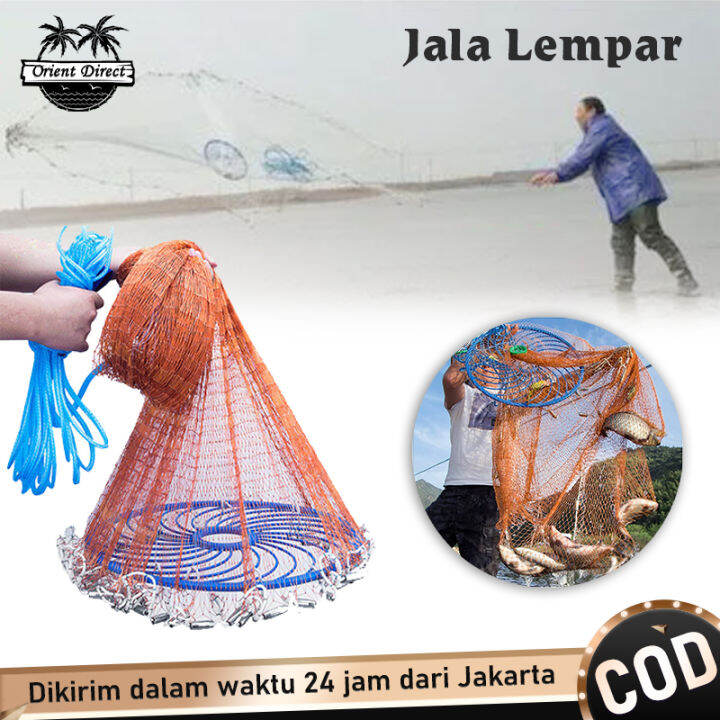 Jala Ikan Lempar Nilon 240cm 360cm 540cm Jaring Lempar Ikan Dan Udang ...