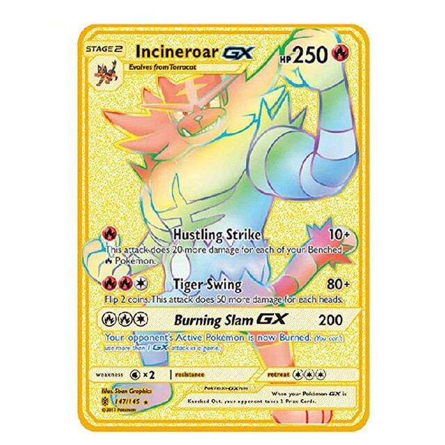 Pokemon Mewtwo incineroar Greninja Metal Gold Plated Cards Vmax Dx Gx ...