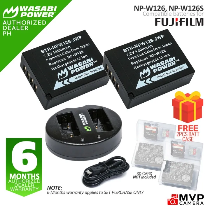 Wasabi Power NP-W126 NPW126 Fuji 126 NPW126S Battery and DUAL USB Charger FUJIFILM MVP CAMERA ...