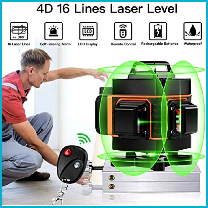 COD Taffware Mesin Self Leveling 16 Line Laser 4D with Remote / laser ...