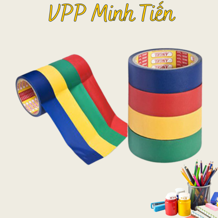 Băng keo simili 3.5F, 5F. Đủ Màu [Màu đỏ, vàng, xanh dương, xanh lá ...