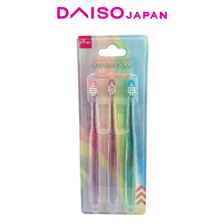 Daiso My Dream Series Sparkly Toothbrush 3 pcs | Lazada PH
