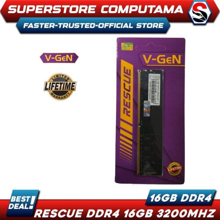 RAM V-GEN Rescue DDR4 16GB PC25600/3200Mhz LONG DIMM | Lazada Indonesia