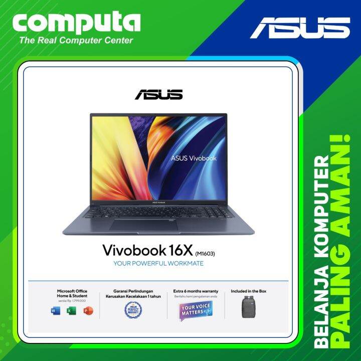Asus Vivobook 16X M1603QA-VIPS553-Quiet Blue R5-5600H 16GB 512GB SSD | Lazada Indonesia