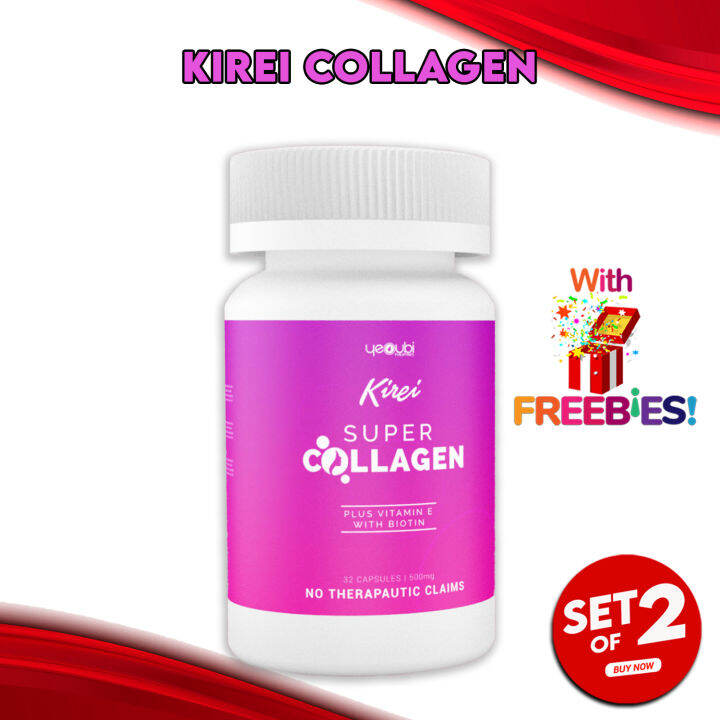 With Freebie! Set of 2 Original Kirei Super Collagen plus with Zinc Vitamin C, E and Biotin (30 ...