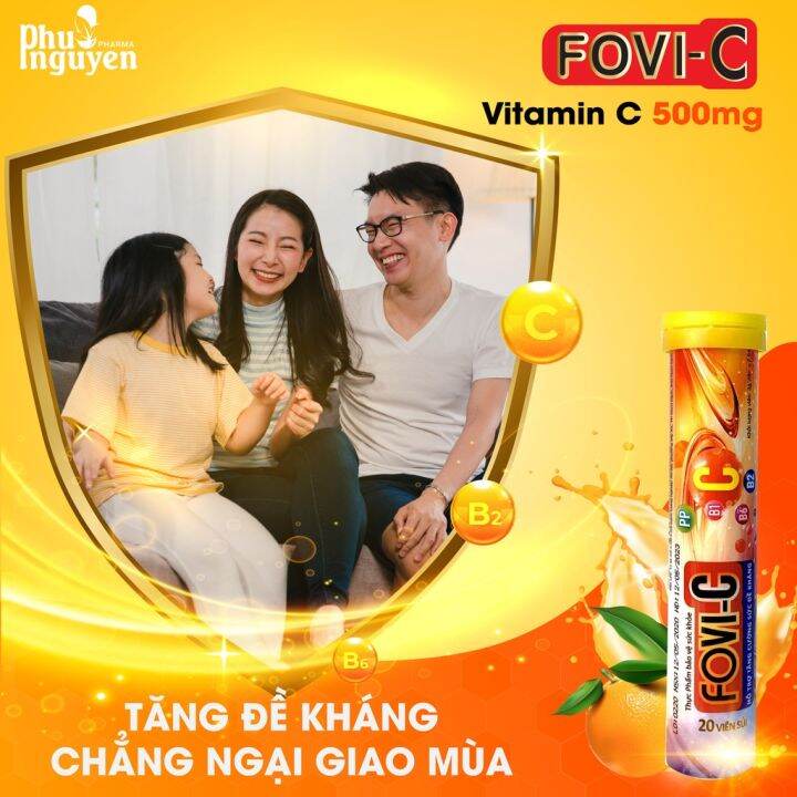 Viên Sủi Bổ Sung Vitamin C Tăng Sức Đề Kháng Fovi C - Tuýp 20 viên sủi ...