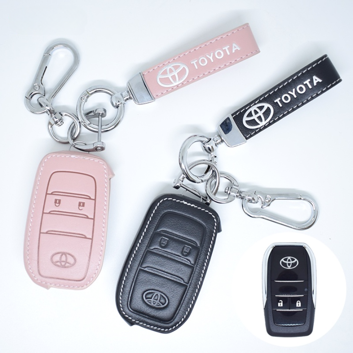 Xuming for Toyota Leather Key Cover Case Car Remote Key Holder for Toyota Vios Gen2 2007-2013 ...