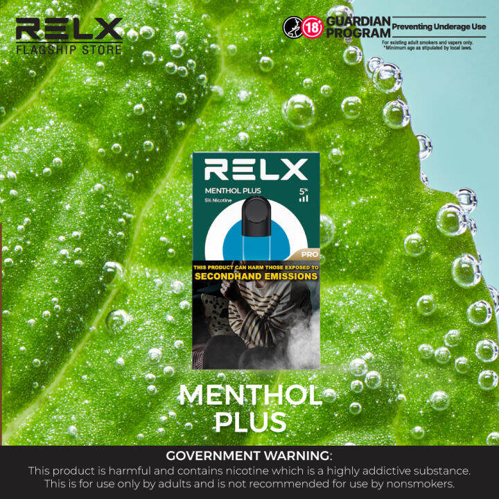 RELX Pod Pro 1 Pod Pack Menthol Plus 50mg/g GHW (Vape Juice) Single Pod ...