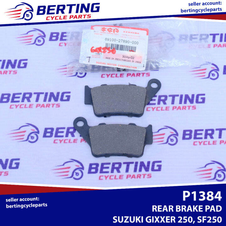 SGP REAR BRAKE PAD Suzuki Gixxer 250 SF250 Genuine 69100-27890-000 ...