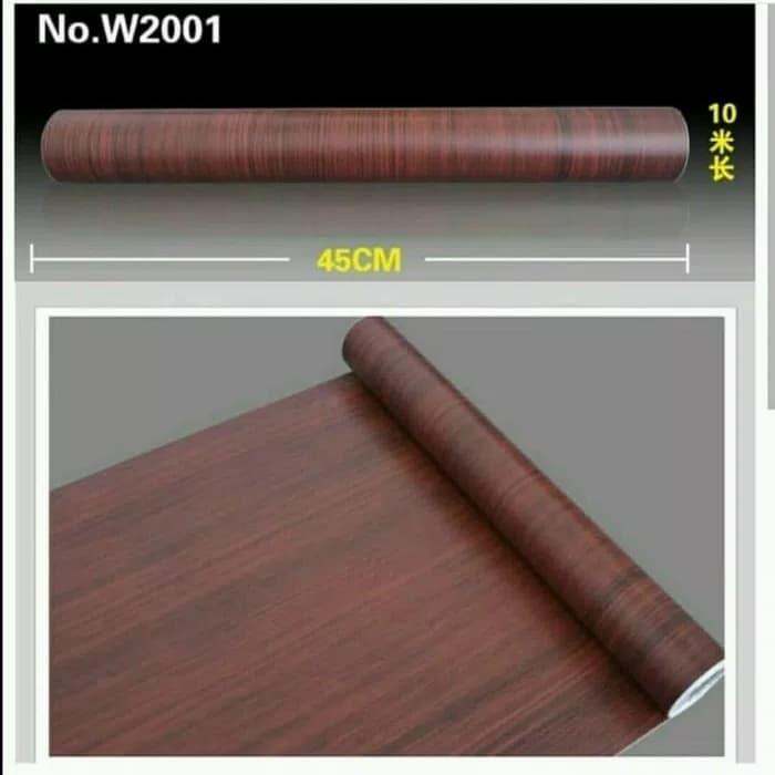 Wallpaper Sticker Dinding Motif Kayu Pernis Coklat 10m X 45cm Lazada