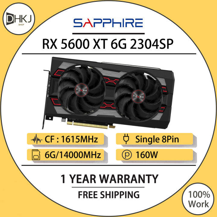 USED Sapphire RX 5600 XT 6G D6 Gaming Graphics Card 5600XT GPU 2304SP GDDR6 RX 5600XT video card ...