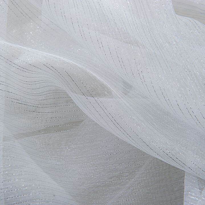 1 Panel Glitter Tassel Window Valance Sheer Curtain Tiers Balloon ...